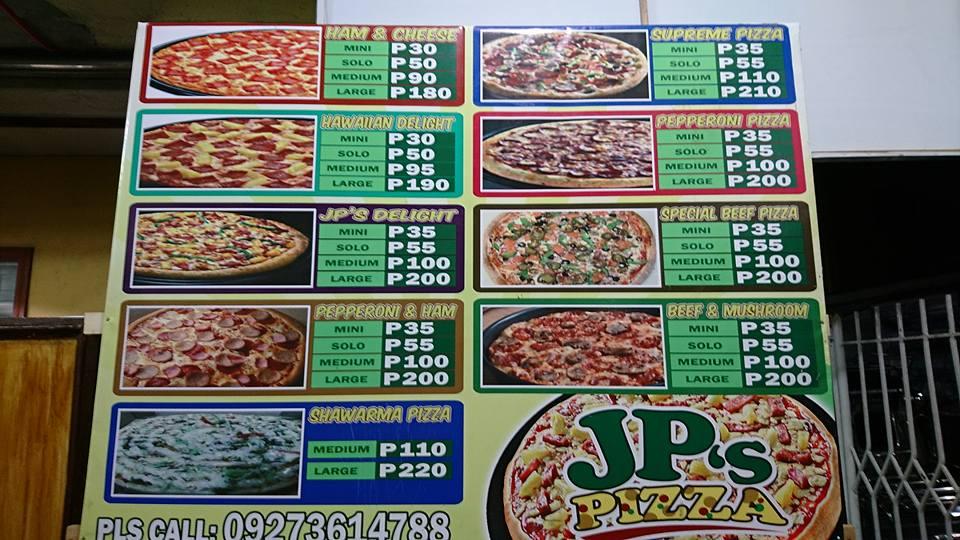 Menu at Jp's Pizza TANZA restaurant, Tanza