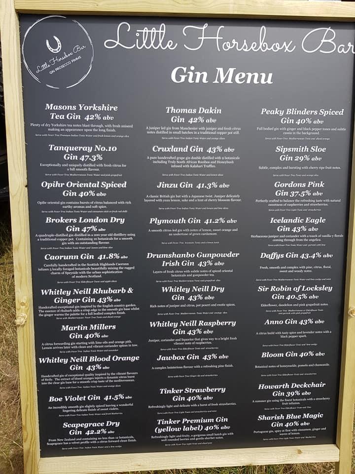 Menu at Little Horsebox Bar, Liversedge