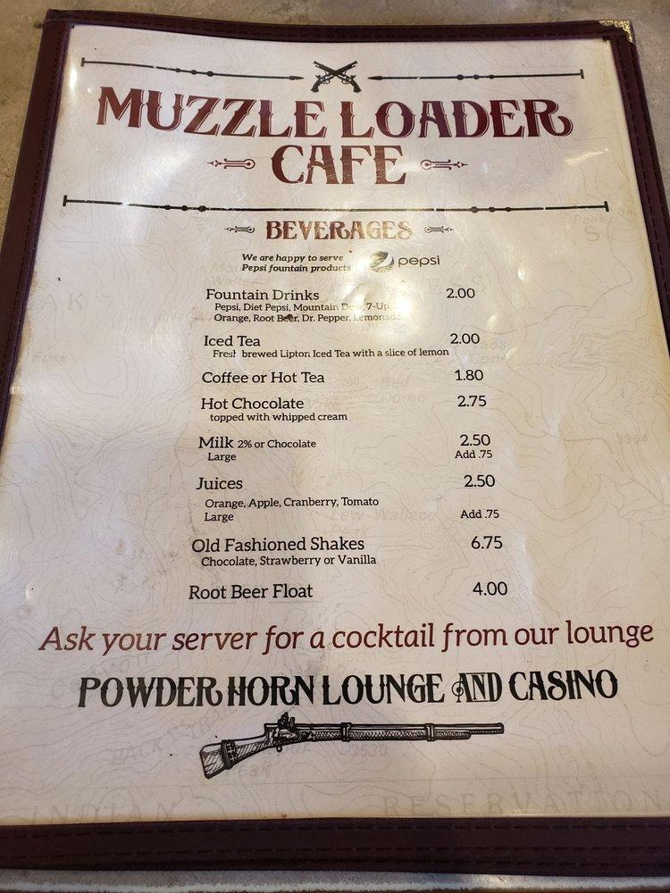 Menu at Muzzle Loader Cafe, Billings