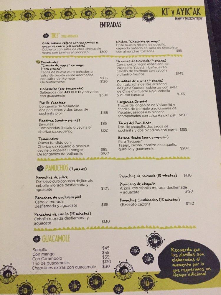 Carta del restaurante Tikua - Comida del SurEste del México, Santiago ...
