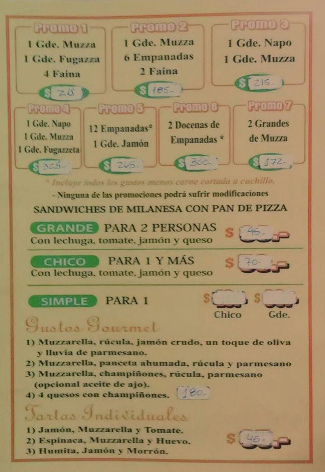 Carta del restaurante Que Monada, Morón