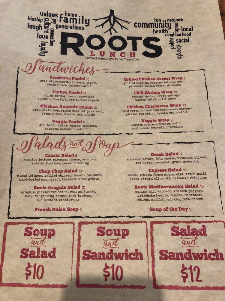 Menu at Roots Real Food Real Beer pub & bar, East Norriton