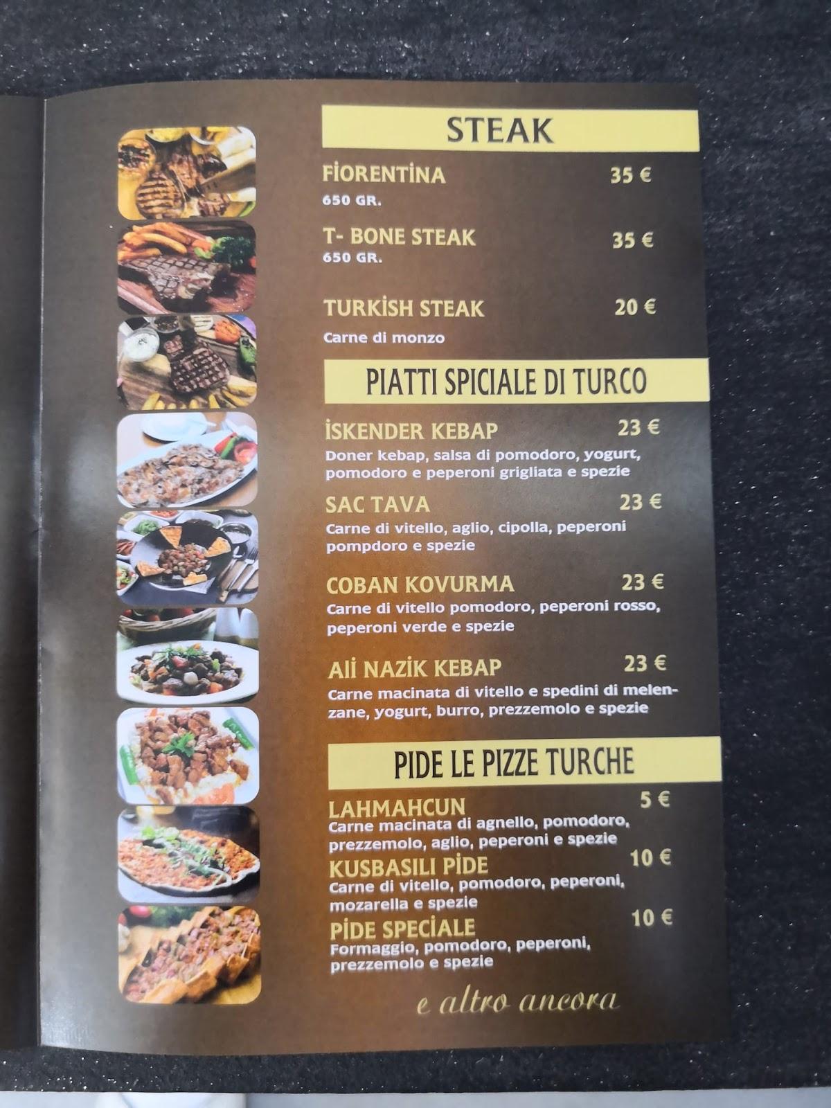 Speisekarte von Turkish Steak House restaurant, Modena