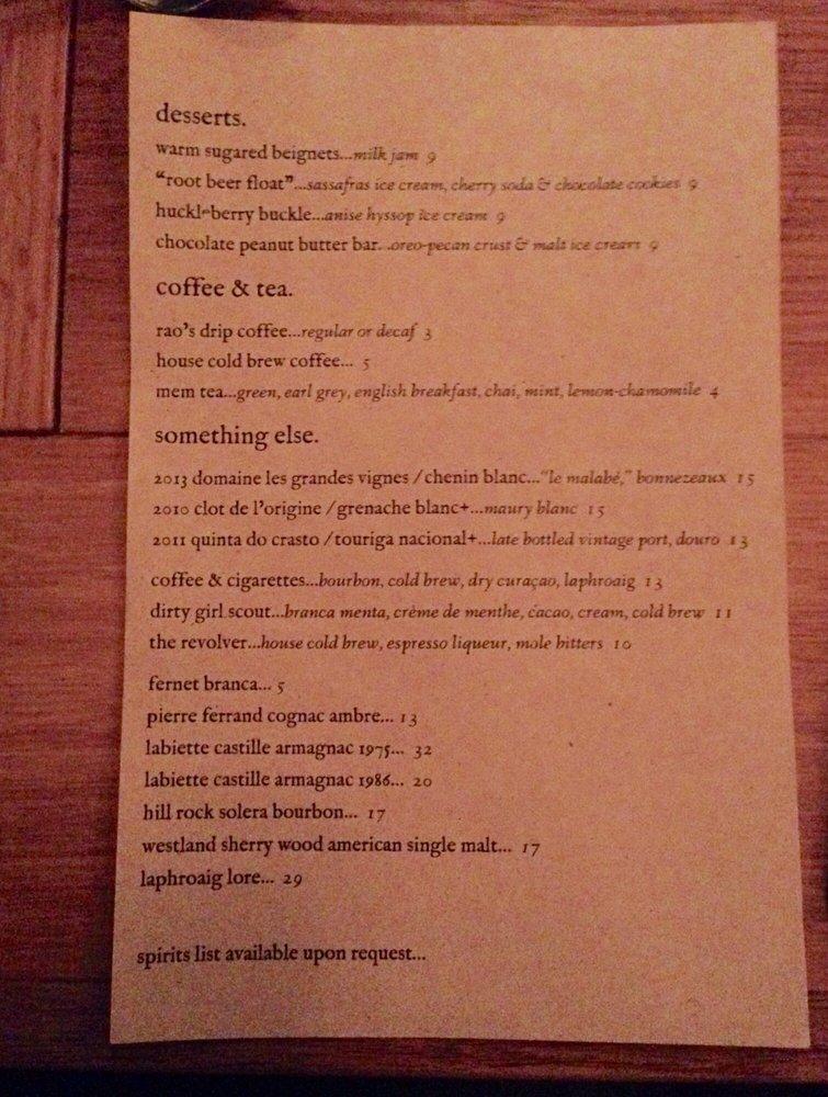 Menu at sycamore. pub & bar, Newton