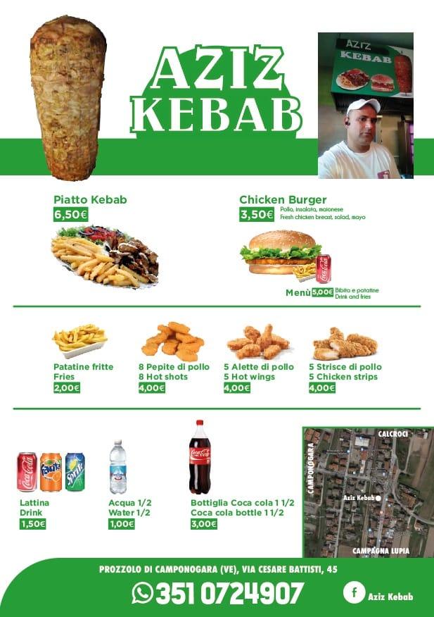 Menu da Aziz kebab ristorante, Camponogara
