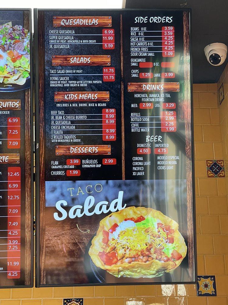Menu at El Ranchito Taco Shop restaurant, Murrieta, Washington Ave