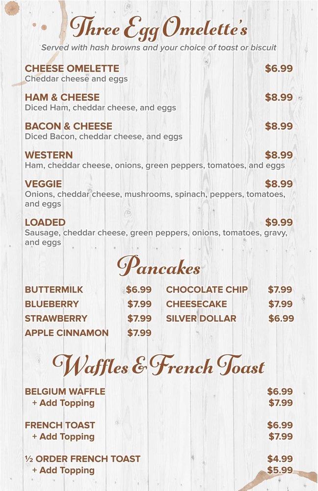 Menu at Lakeview Restaurant, Cambridge City