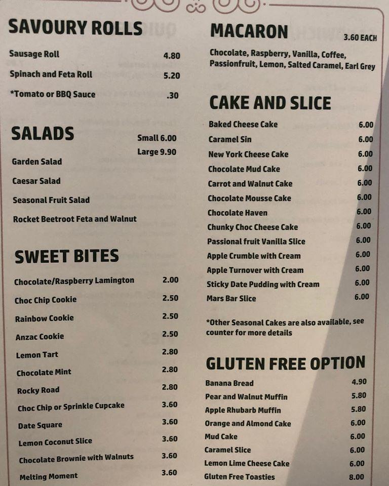 Menu at Signature Cafe Coomera Westfield, Coomera