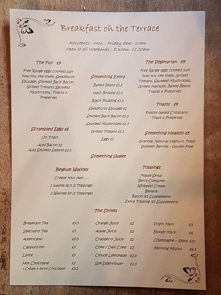 Menu at The Middle House pub & bar, Mayfield