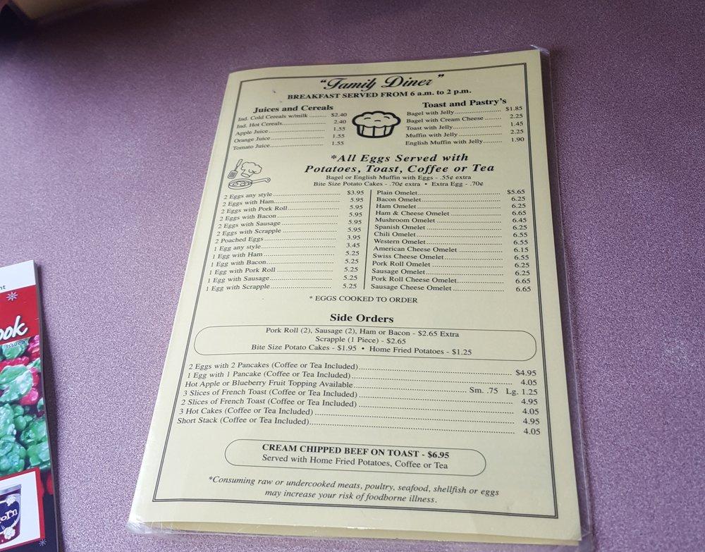 Menu at White Haven Family Diner restaurant, White Haven