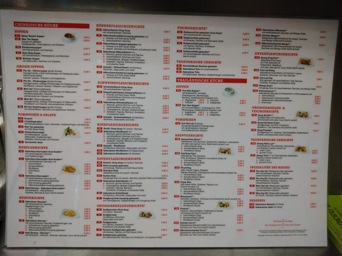 Speisekarte von Asia Snack fast Food, Oranienburg, in Luise-Henriette ...