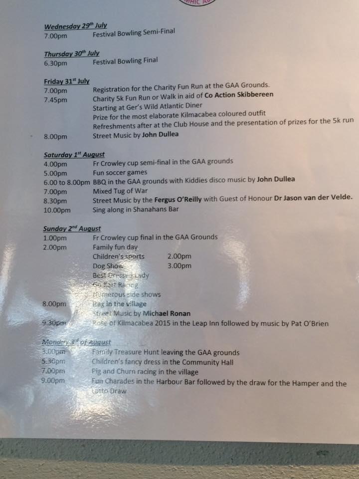 Menu at The Harbour Bar, Leap, Leap