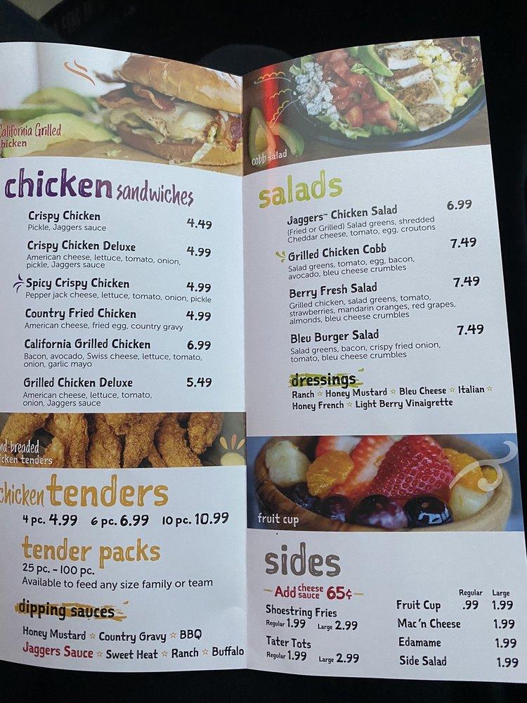Menu at Jaggers restaurant, Louisville, Dutchmans Pkwy