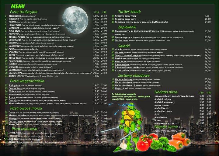 Menu at TURTLES Pizza pizzeria, Slupsk