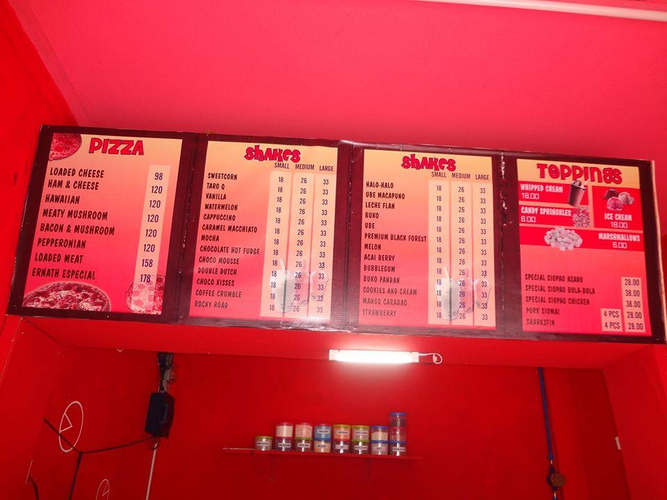 Menu at Don Ernath Burger Silog Shake restaurant, Malabon