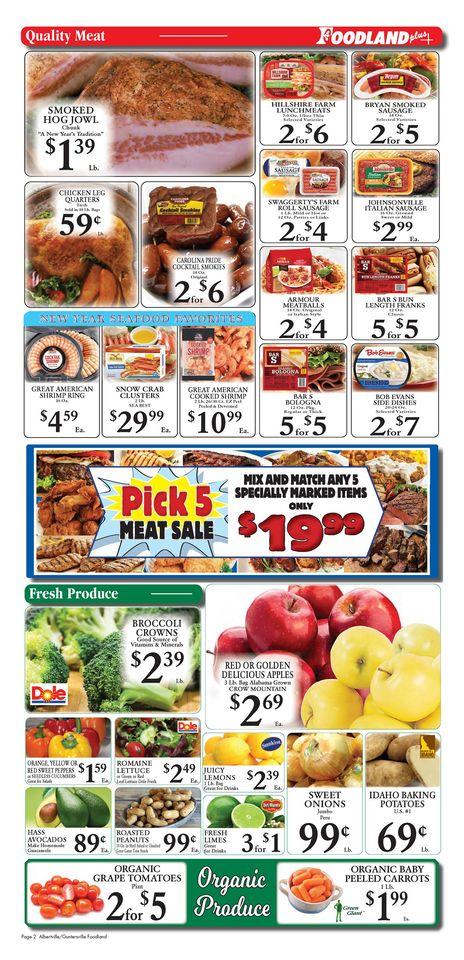 Menu at Foodland Plus, Guntersville