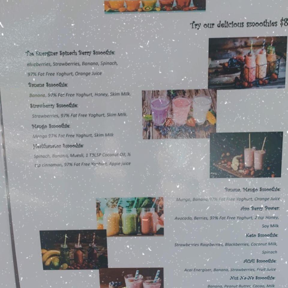 Menu at Muma'z Cafe, Thornlands