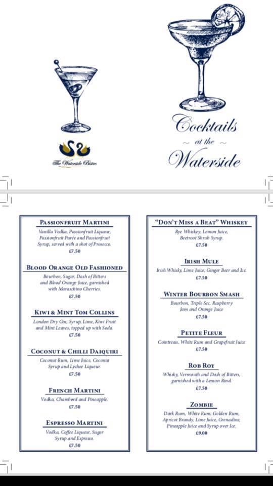 Menu at The Waterside Bistro in Haddington restaurant, Haddington