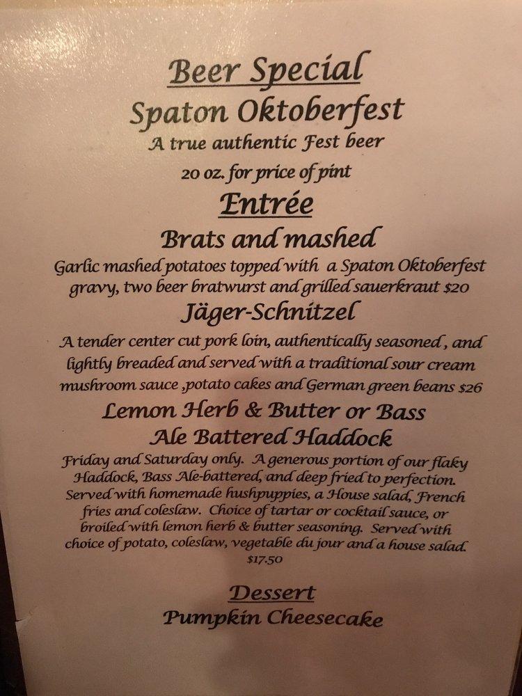 Menu at Wellsboro House restaurant, Wellsboro, 34 Charleston St