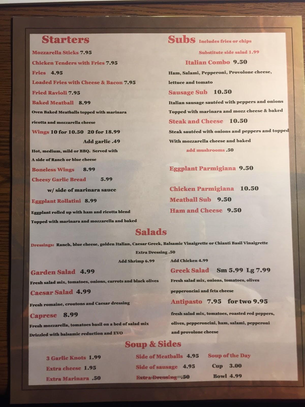 Menu at Formaggio Pizza and Italian Restaurant, Ocala