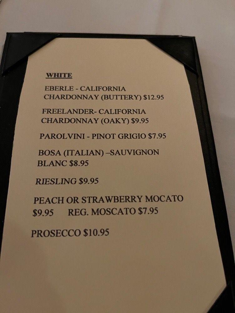 Menu at La Cava Restaurant, Salisbury
