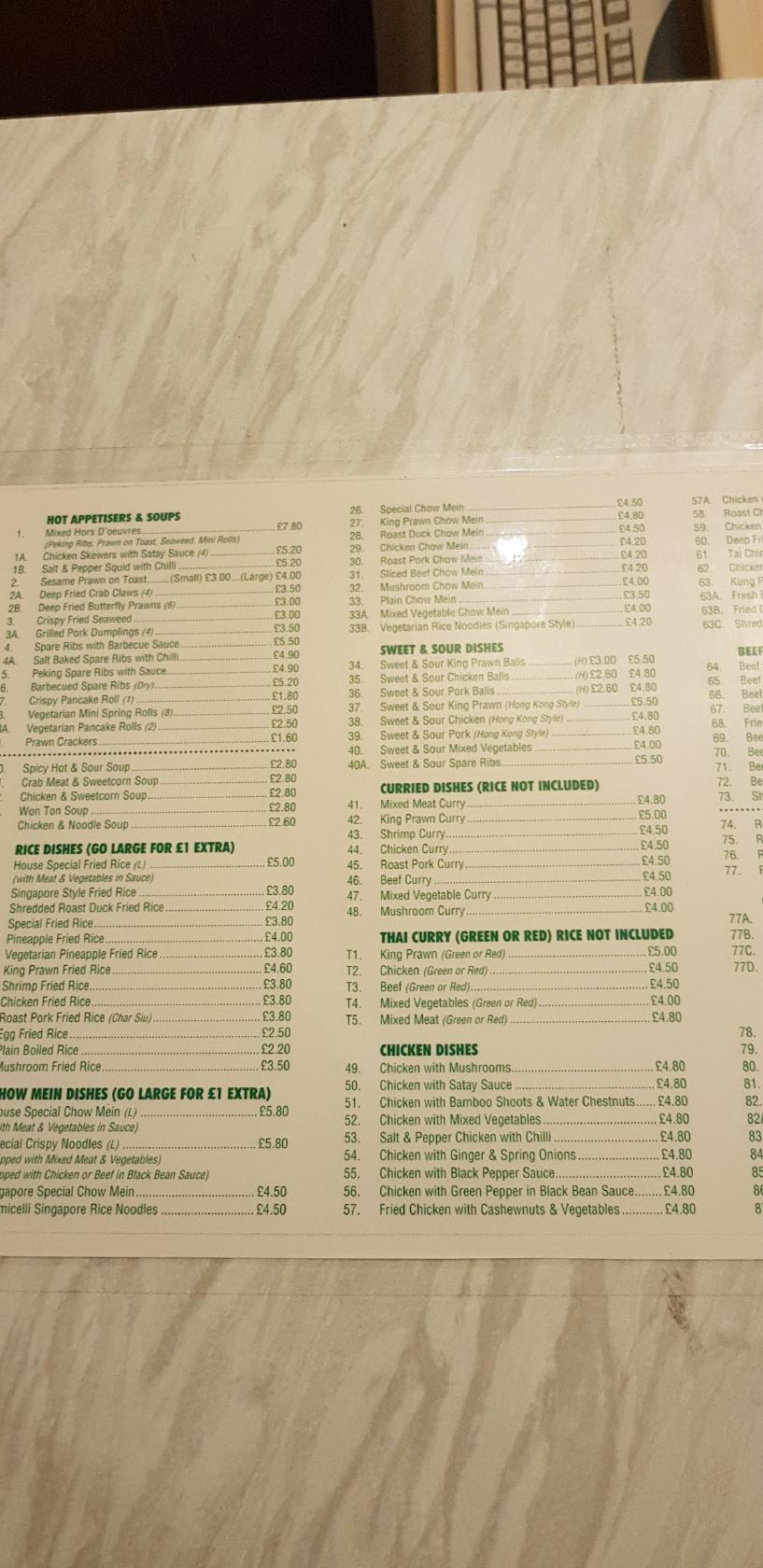 Menu at Nice View fast food, Worthing