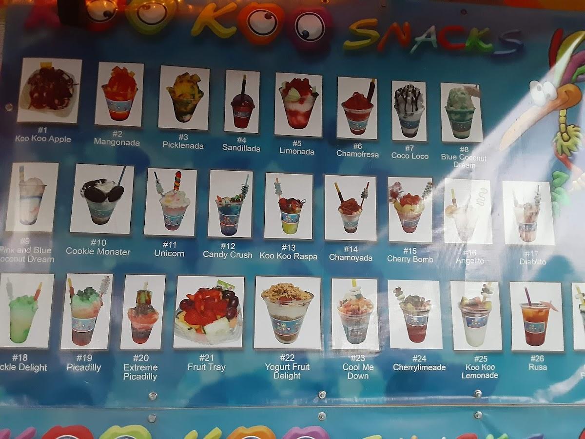 Menu at Koo Koo Snacks pub & bar, Sinton