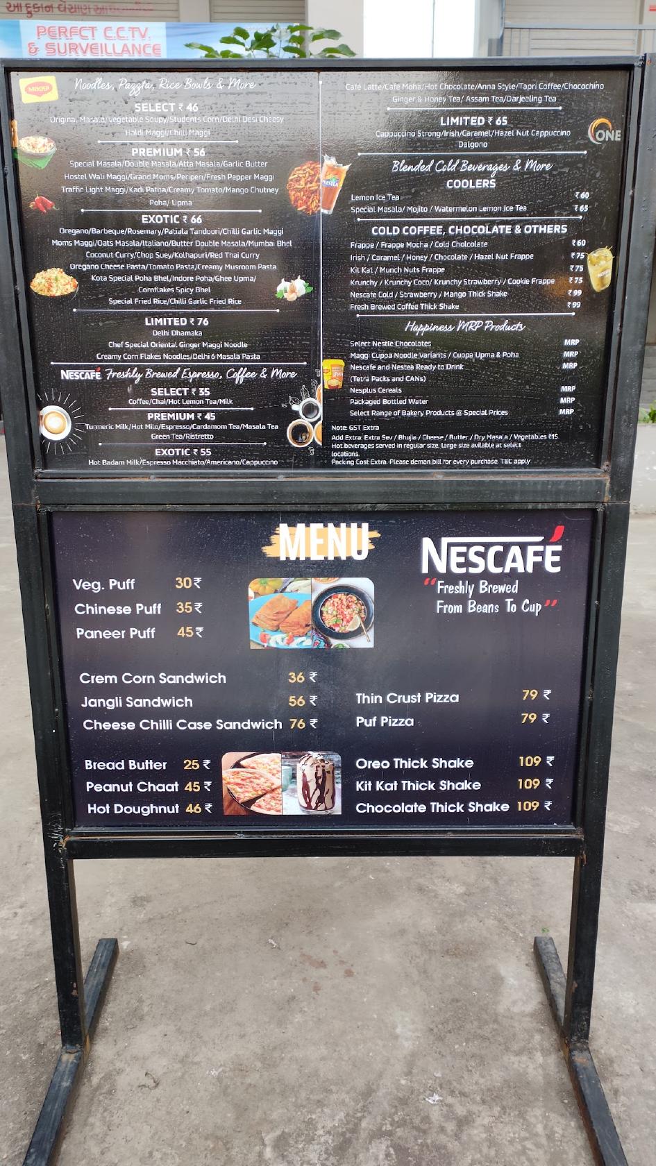 Menu at Nescafe, Mehsana, G-15