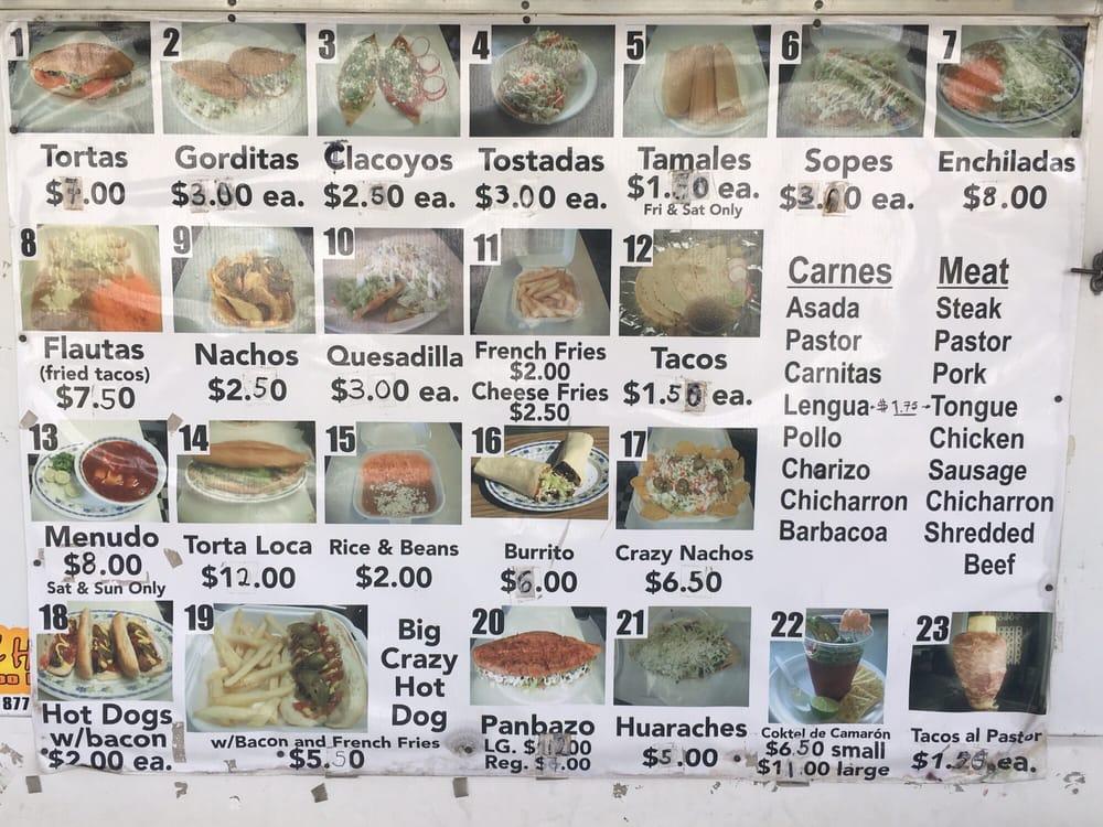 Menu at Dona Orlanda Tortas Y Tacos restaurant, Dade City