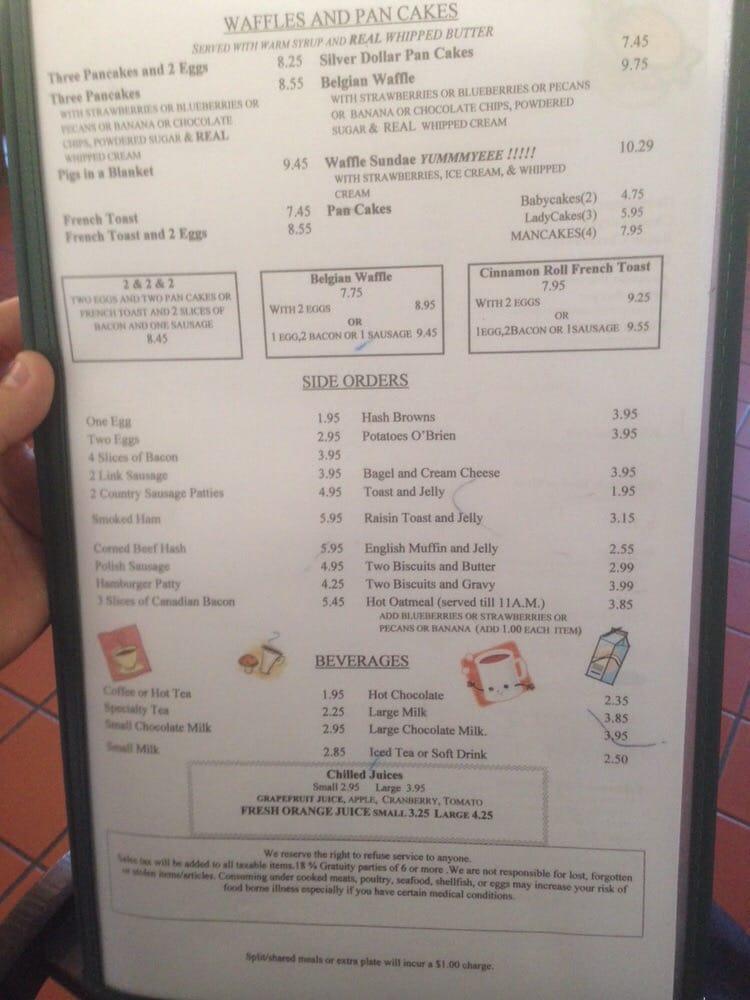 Menu at Fallbrook Cafe, Fallbrook, 739 E Mission Rd