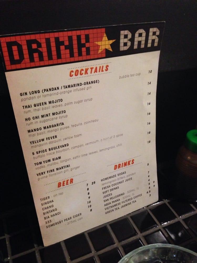Menu at Gin Long Canteen restaurant, North Adelaide