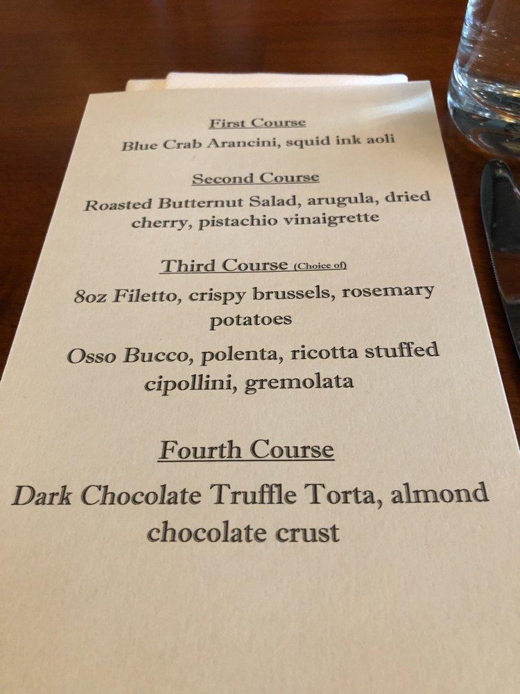 Menu at IL Lusso steakhouse, Tallahassee