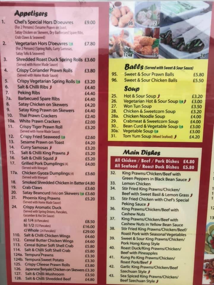 Menu at Li's Sizzling House restaurant, Brighton