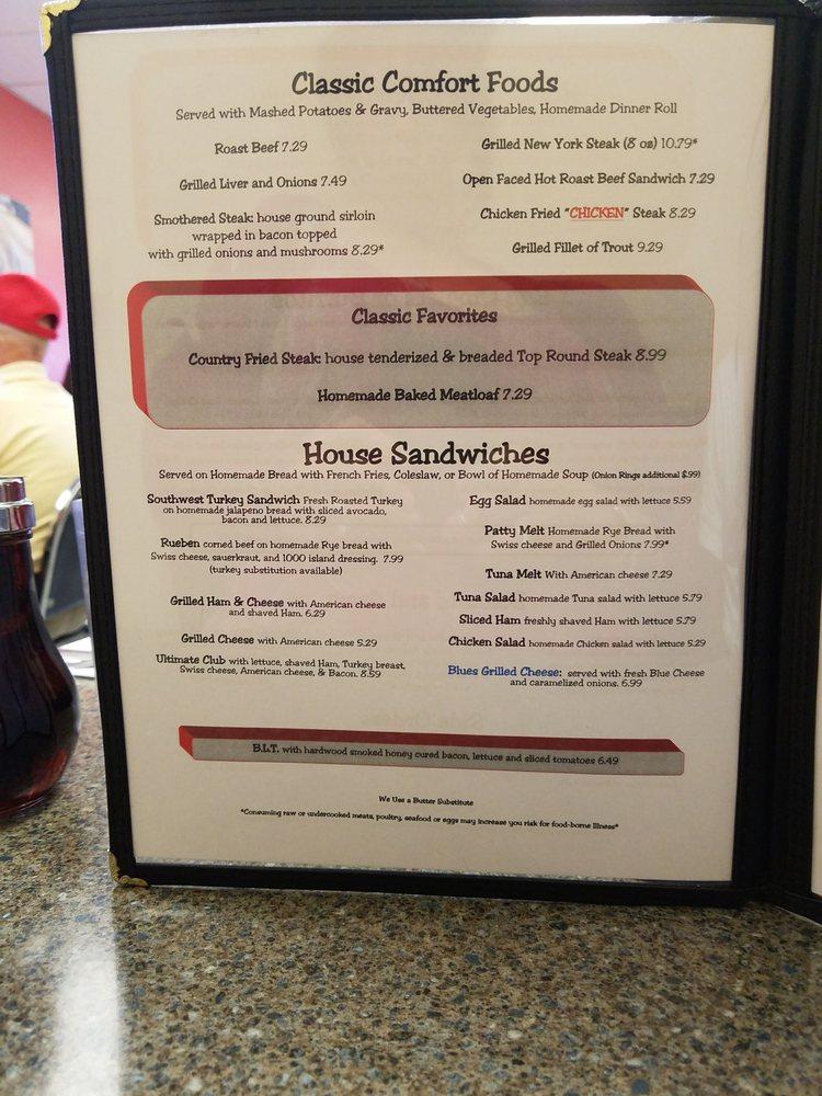 Menu at Robert's Restaurant, Tucson