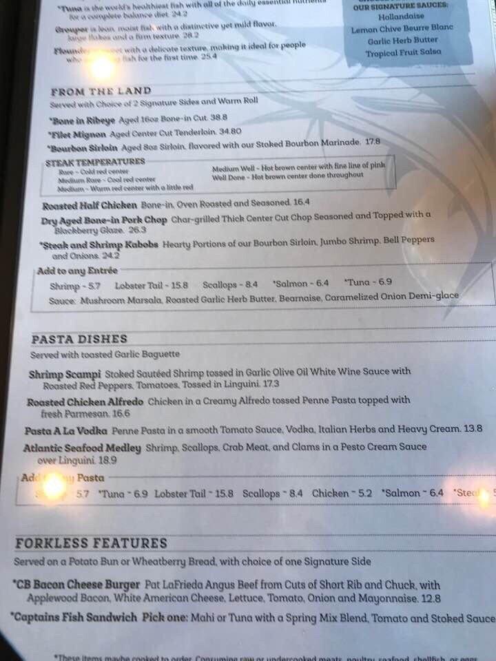 Menu at Stoked Restaurant, Carolina Beach