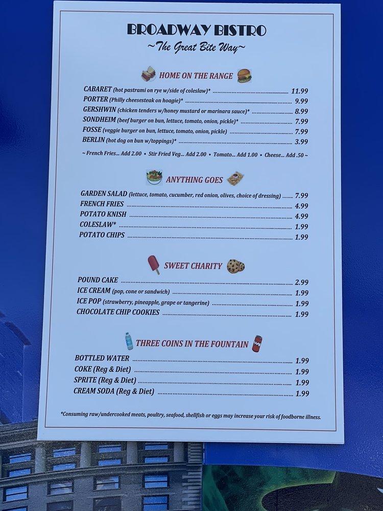 Menu at Broadway Bistro, Delray Beach