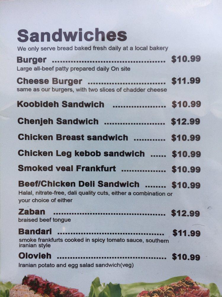 Menu at Pars Grill restaurant, Vaughan, 975 Major MacKenzie Dr W A2
