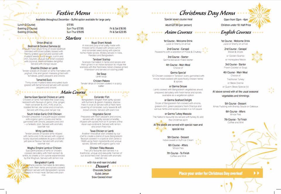 Menu at Spice Merchant Restaurant, Leek