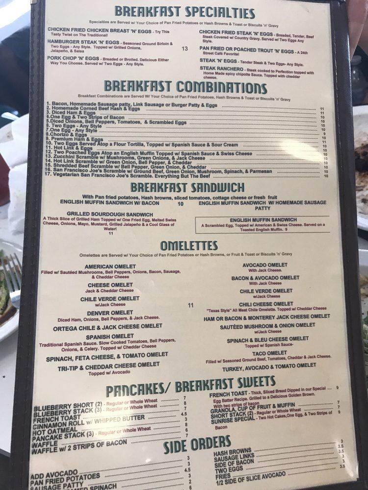 Menu at 24th Street Cafe, Bakersfield