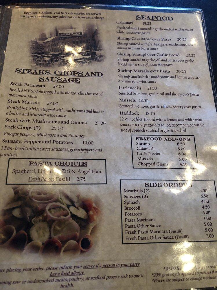 Menu at Carmaleno's Pushcart Restaurant, Saugus, 331 Main St