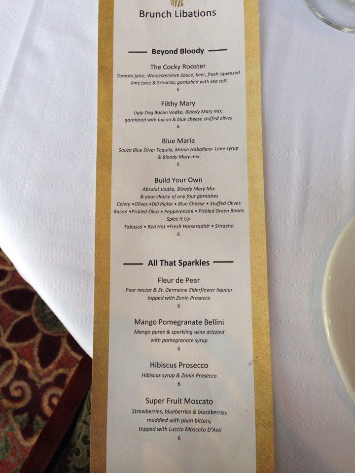 Menu at Gandy Dancer restaurant, Ann Arbor