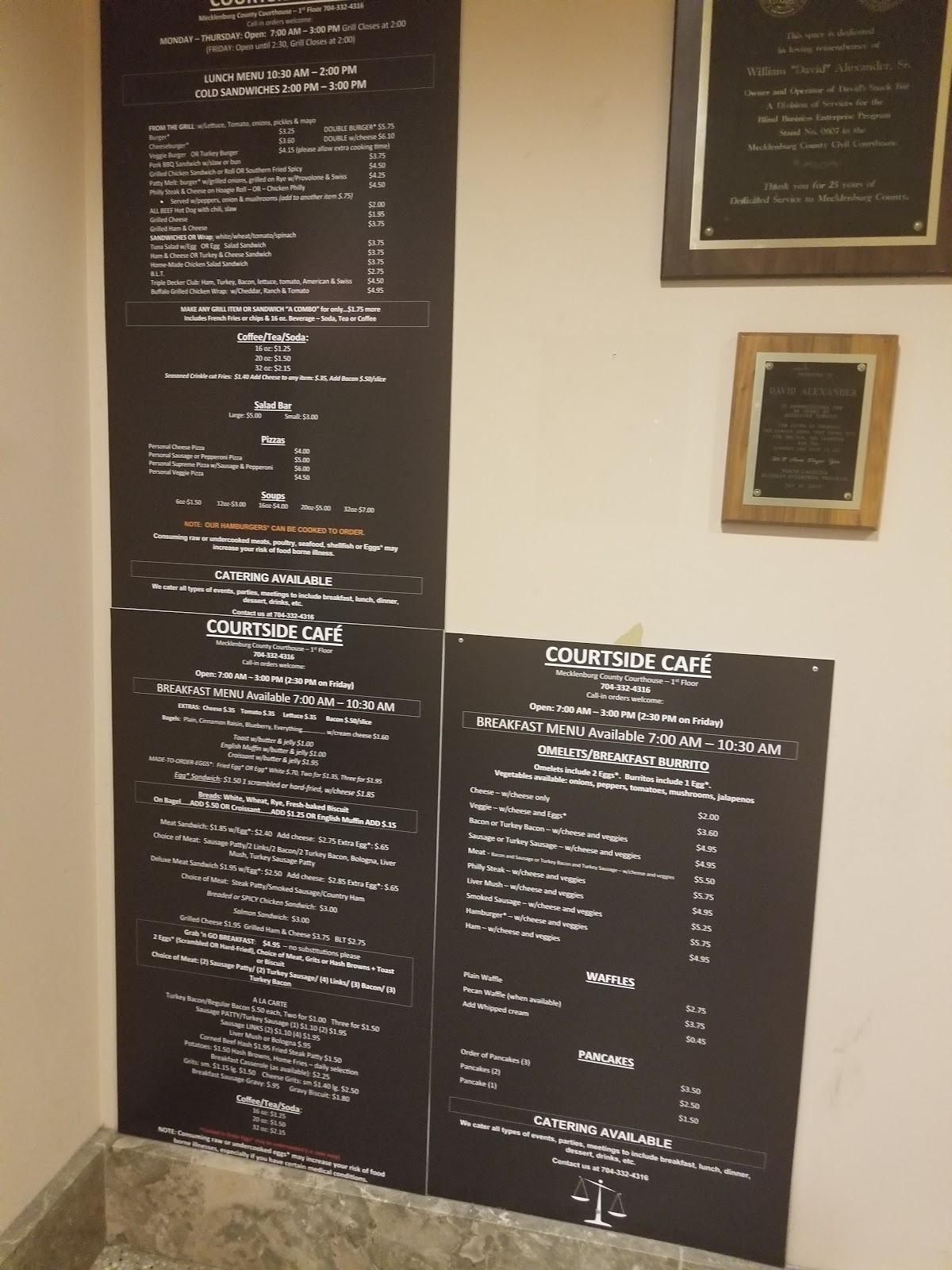 Menu at Courtside Cafe, Charlotte, 832 E 4th St