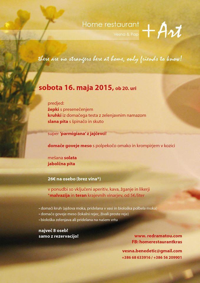 Menu at Home restaurant + ART, Komen