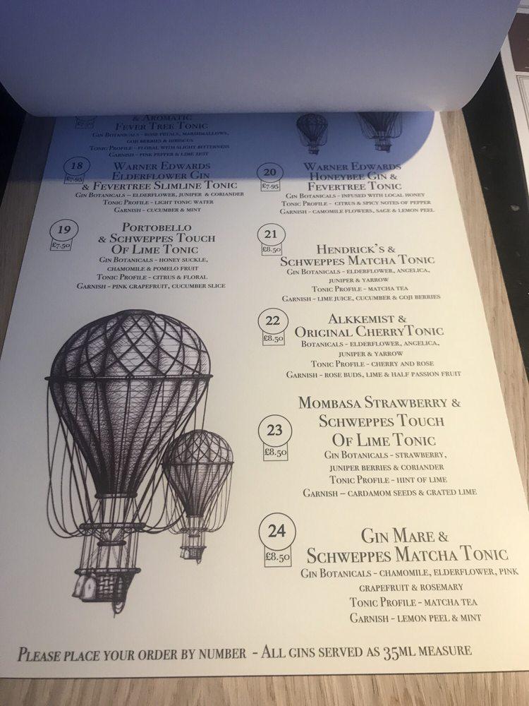 Menu at Ora restaurant, Tynemouth