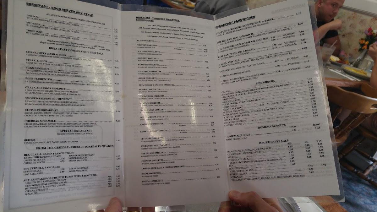 Menu at Omelette Headquarters cafe, Wakefield
