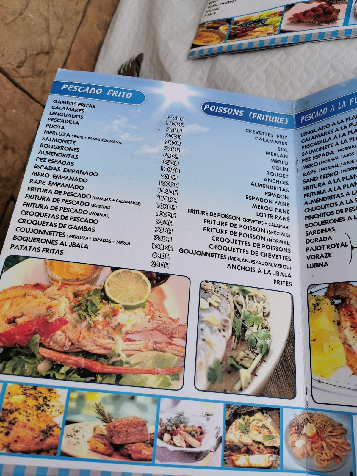 Menu at Restaurant COCODRILO, M'diq