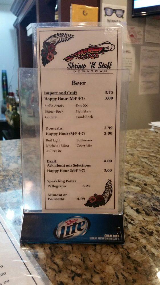 Menu at Shrimp N Stuff restaurant, Galveston, Avenue H