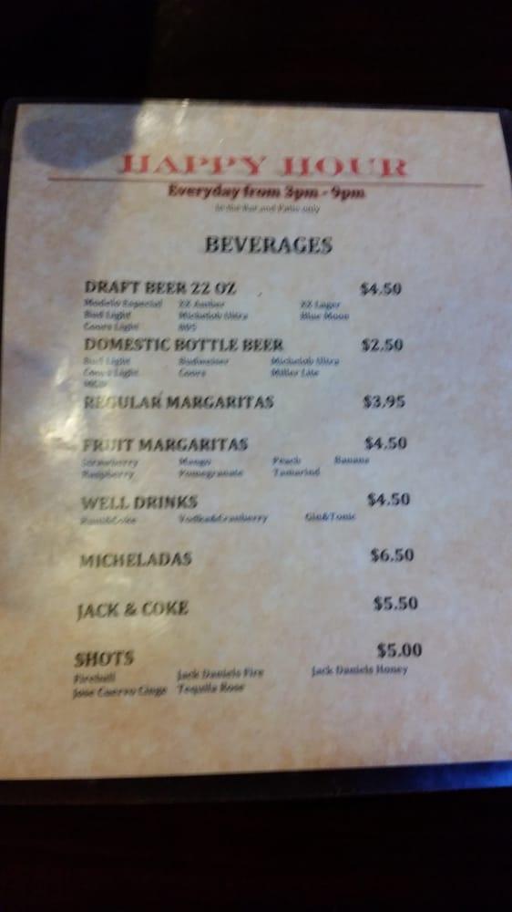 Menu at El Patron Bar and Grill, Bakersfield, Panama Ln