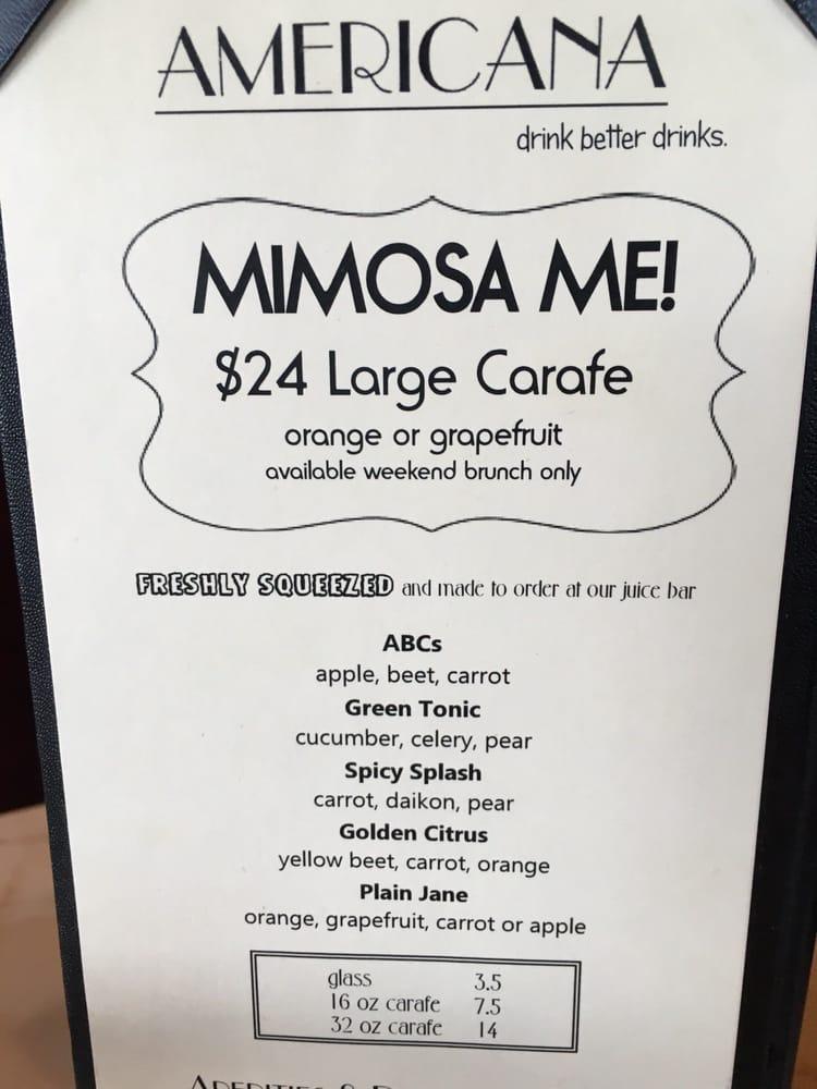 Menu at Americana Kitchen & Bar, East Windsor, 359 US-130