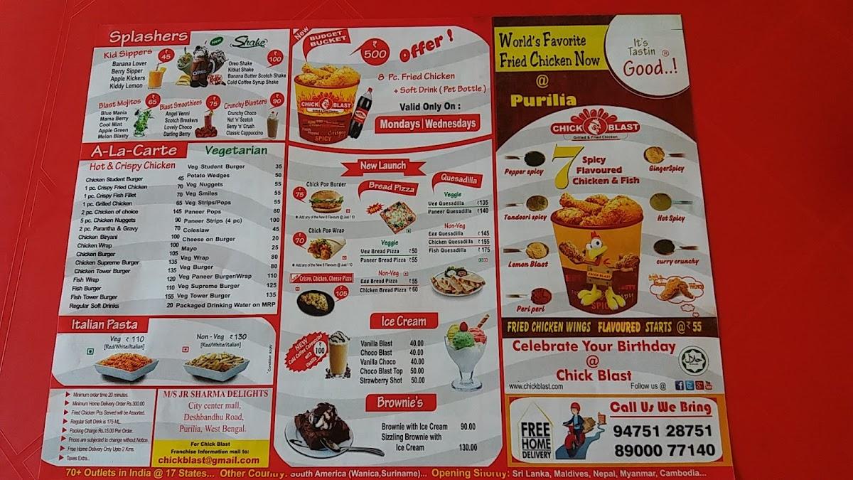 Menu at CHICK BLAST, Purulia